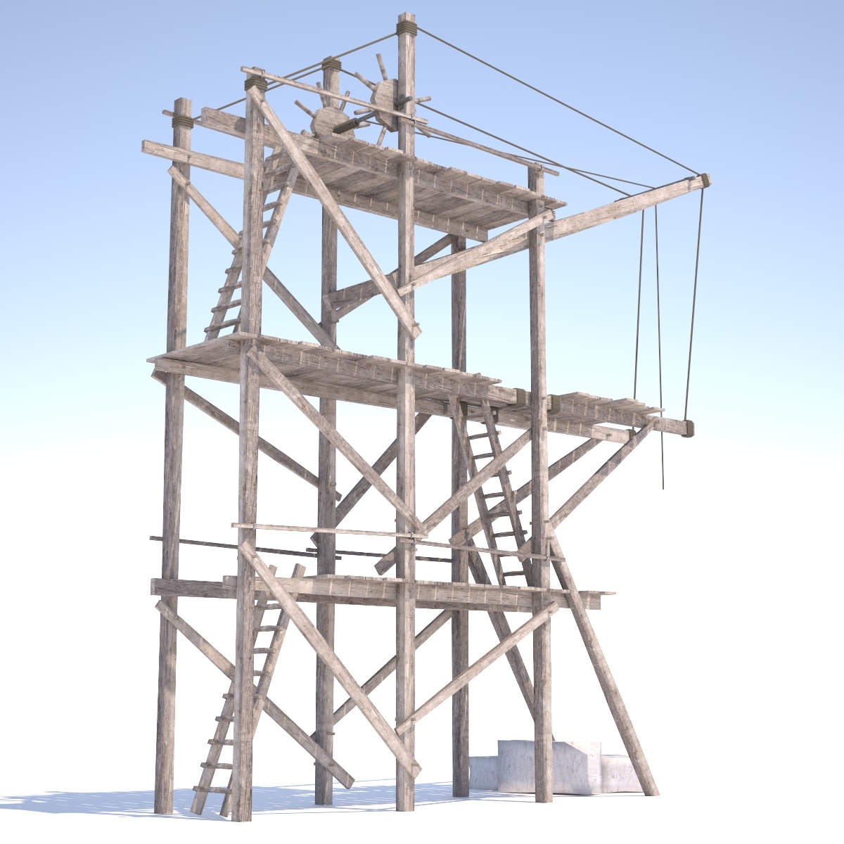 wooden scaffolding 3ds