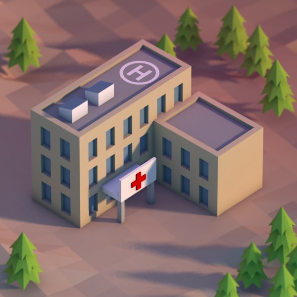 3d hospital building model
