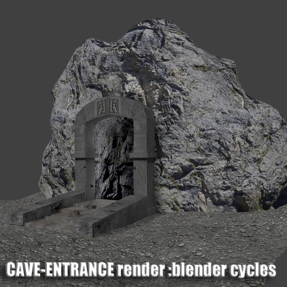 3d fantasy cave entrance model