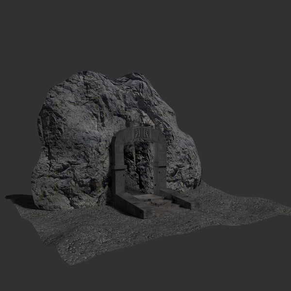 3d fantasy cave entrance model