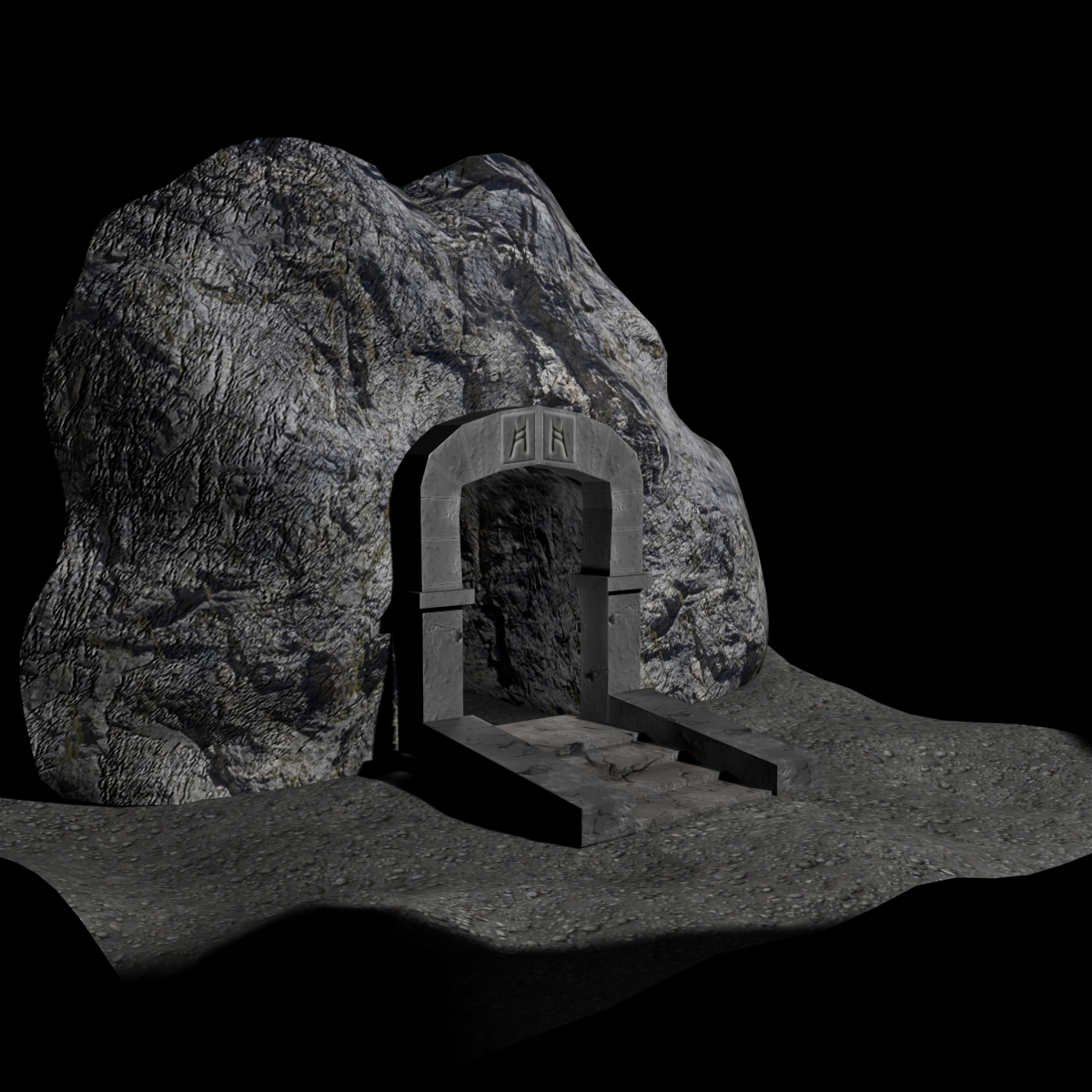 3d fantasy cave entrance model