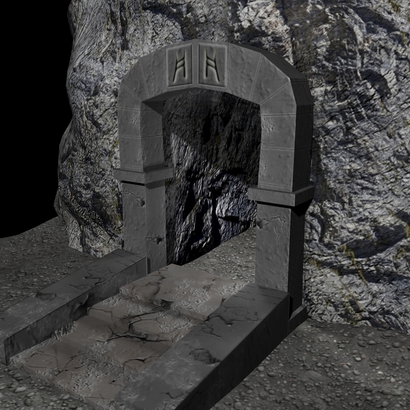 3d fantasy cave entrance model