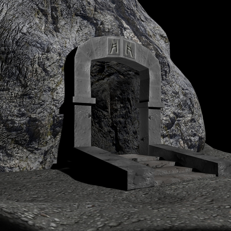 3d fantasy cave entrance model