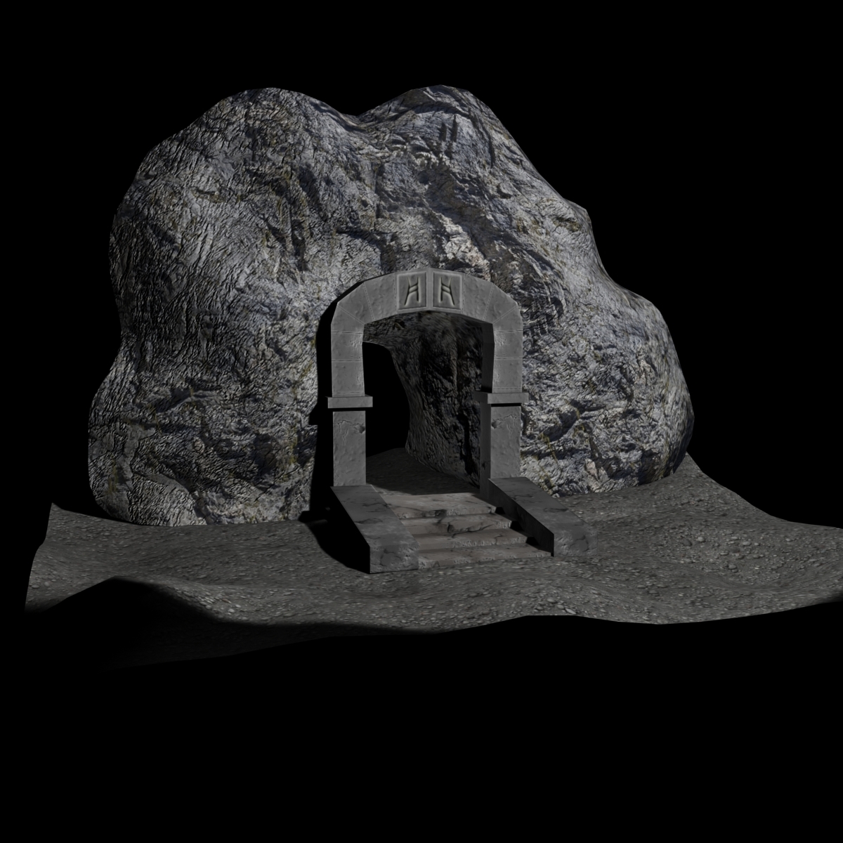 3d fantasy cave entrance model