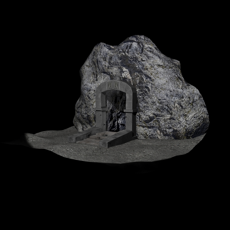 3d fantasy cave entrance model