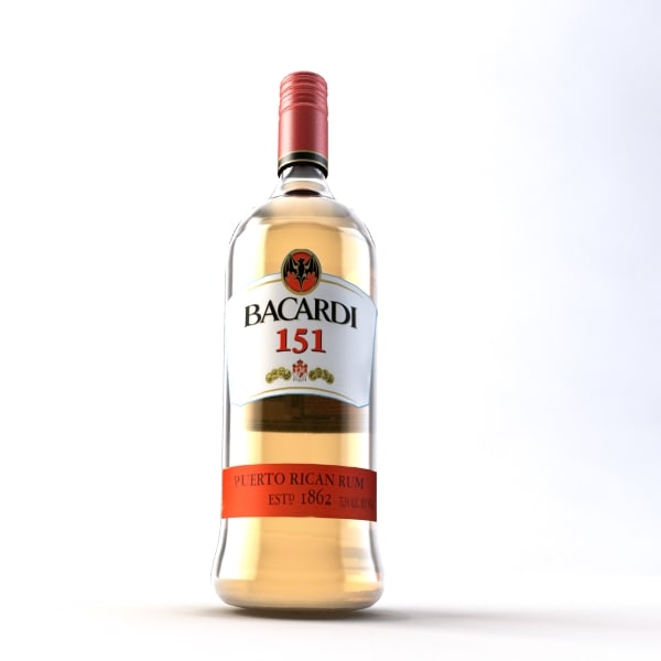 3d bottle bacardi 151