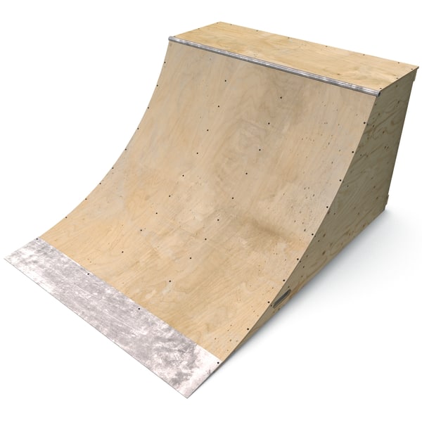 3d model of quarter pipe skate ramp