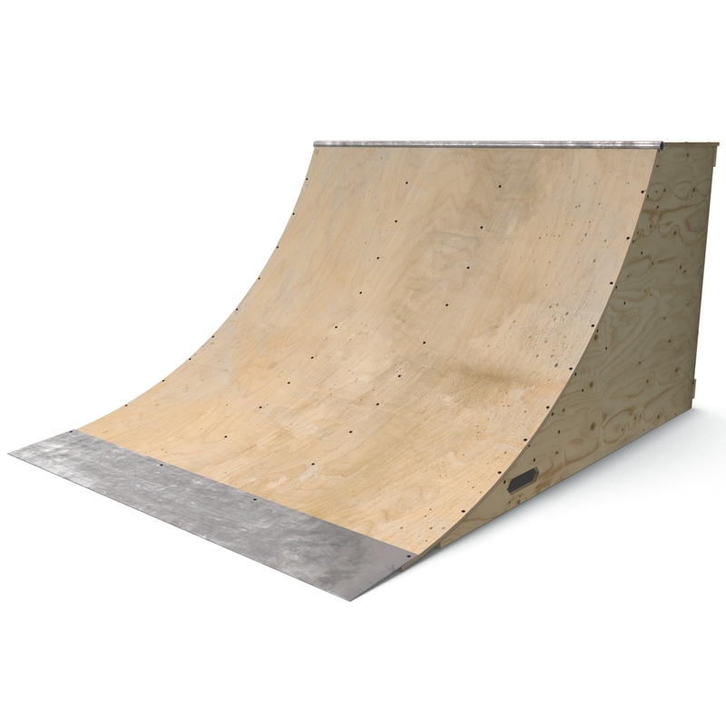 3d model of quarter pipe skate ramp