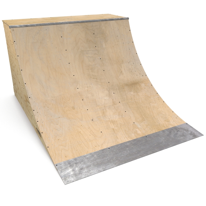 3d model of quarter pipe skate ramp