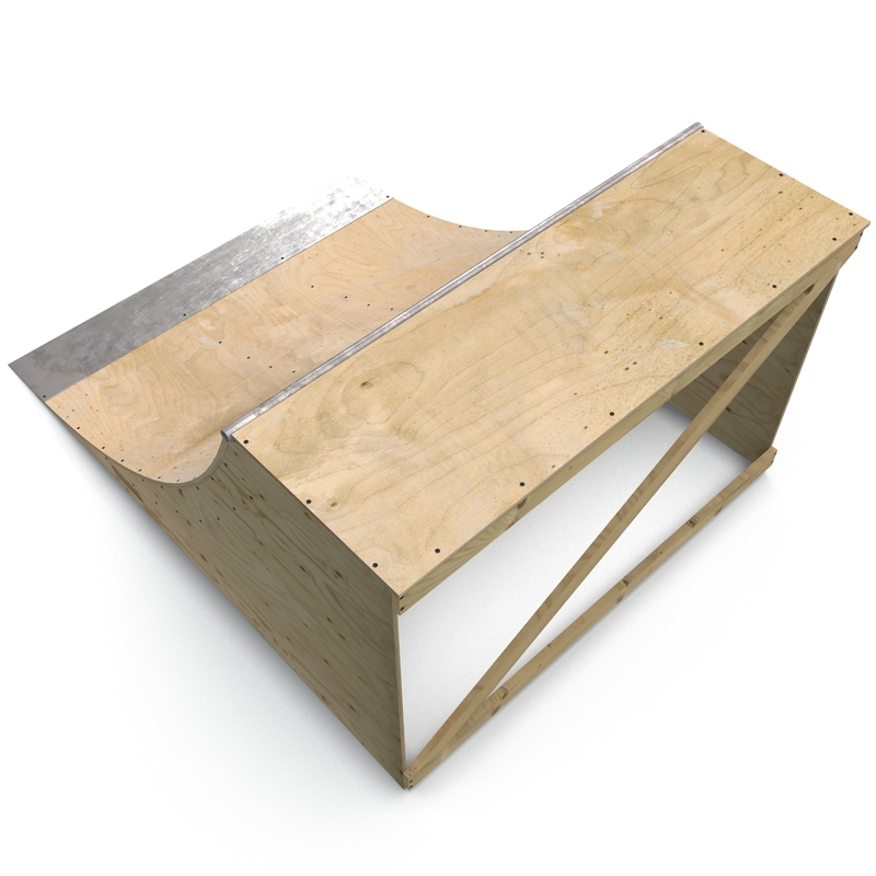 3d model of quarter pipe skate ramp