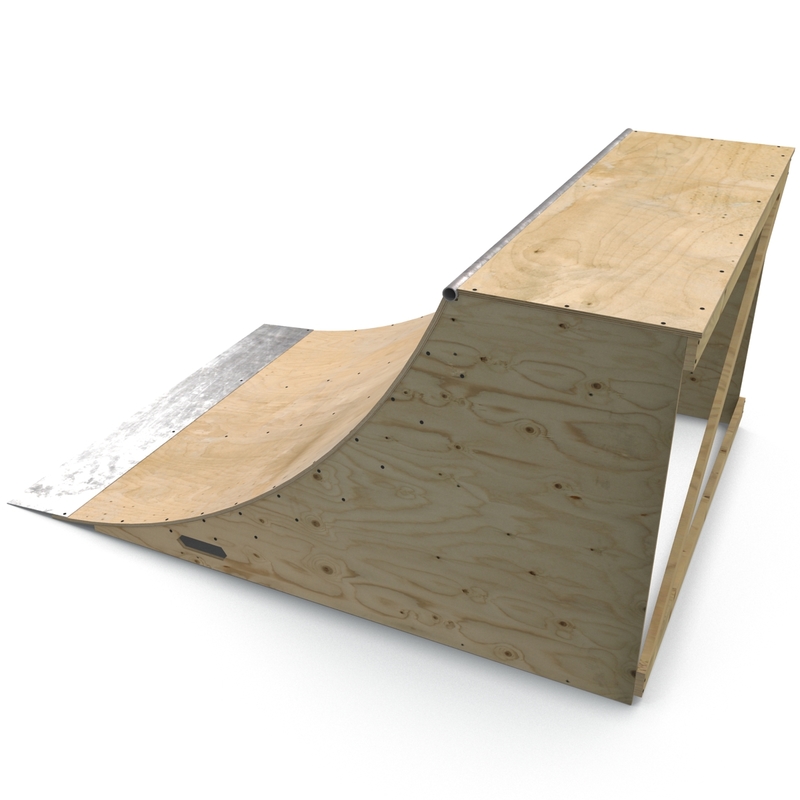 3d model of quarter pipe skate ramp
