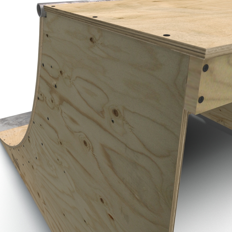 3d model of quarter pipe skate ramp