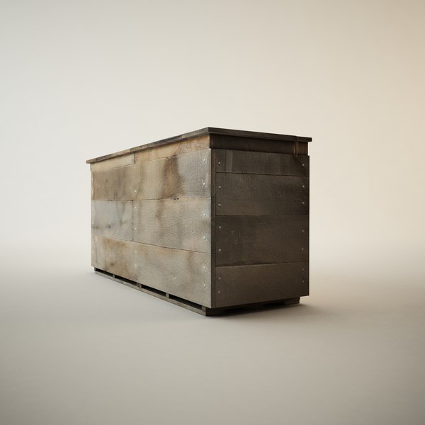 3d wooden storage bin model