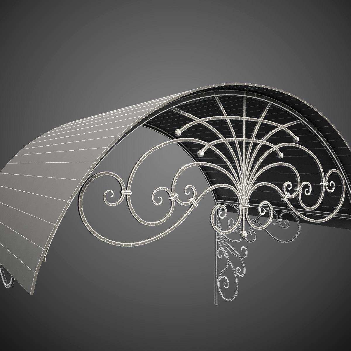 max wrought iron awning