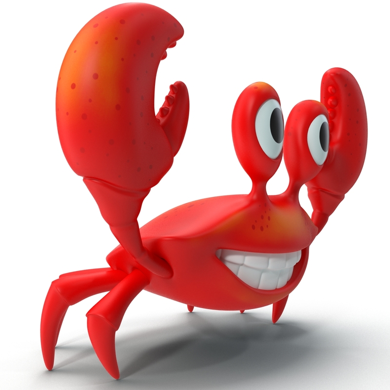 3d model cartoon crab