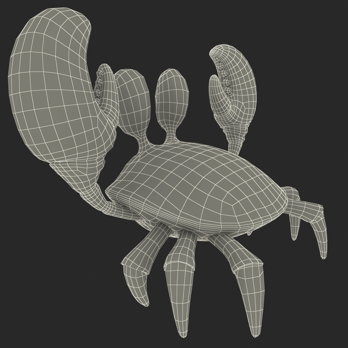 3d model cartoon crab