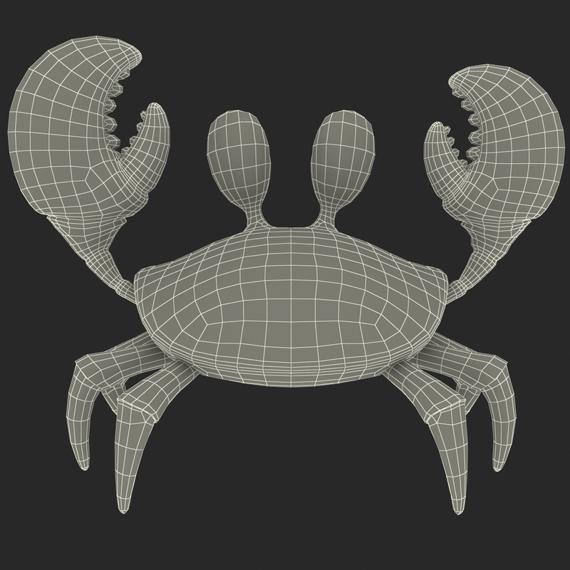 3d model cartoon crab