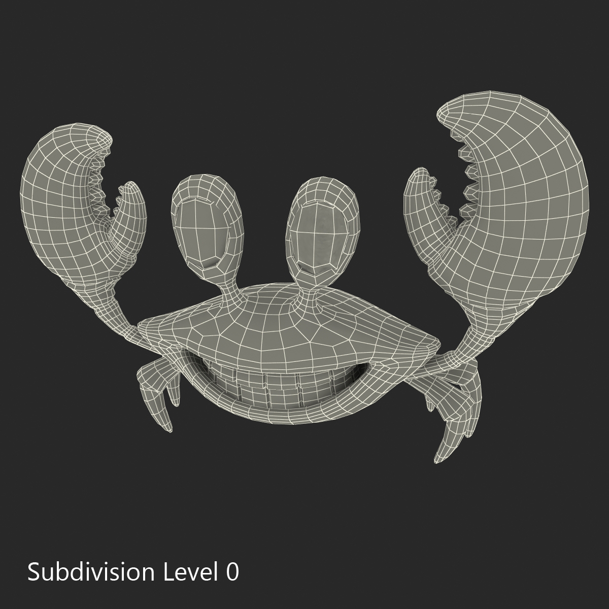 3d model cartoon crab