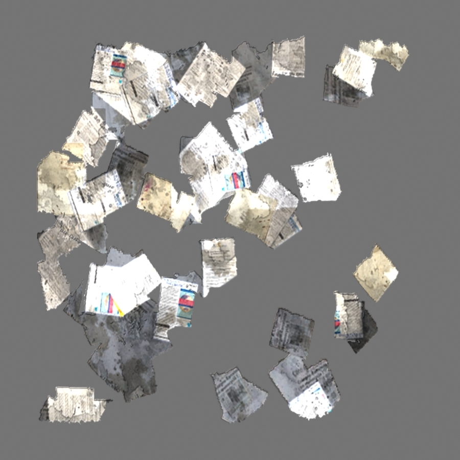 scattered papers 3d model