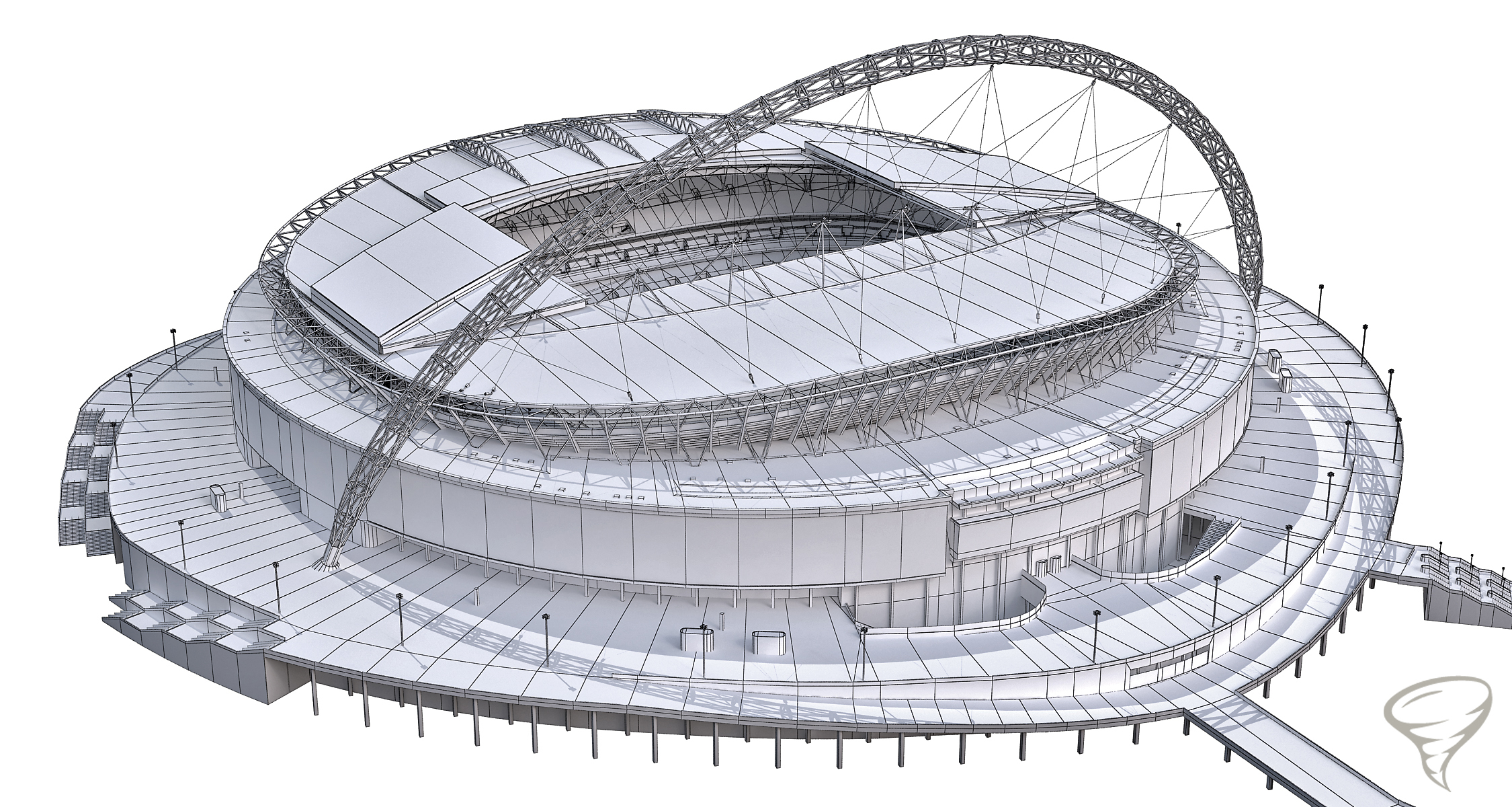 soccer stadium wembley 3d max
