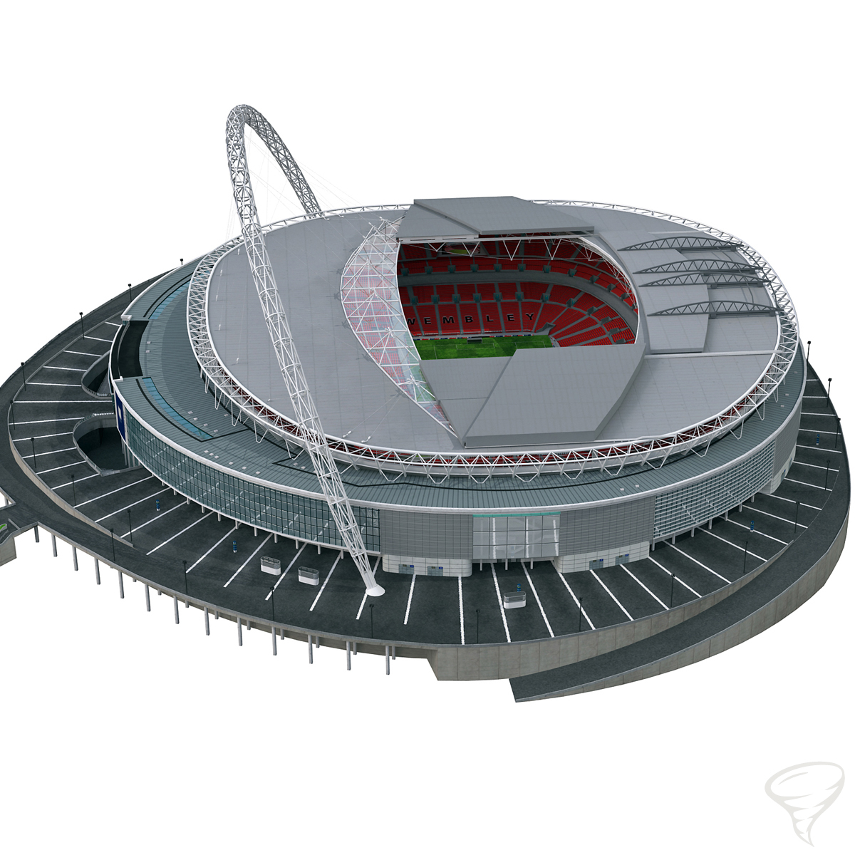 soccer stadium wembley 3d max