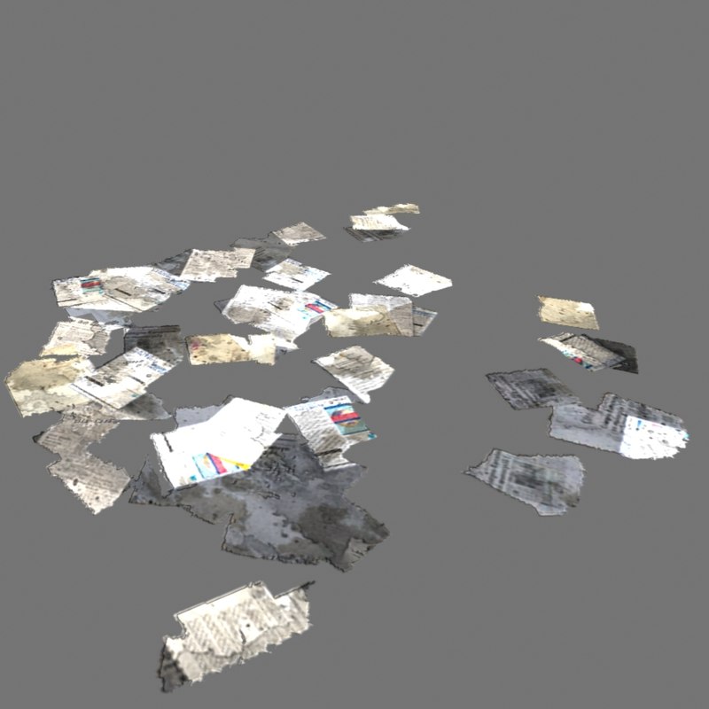 scattered papers 3d model scattered papers 3d model