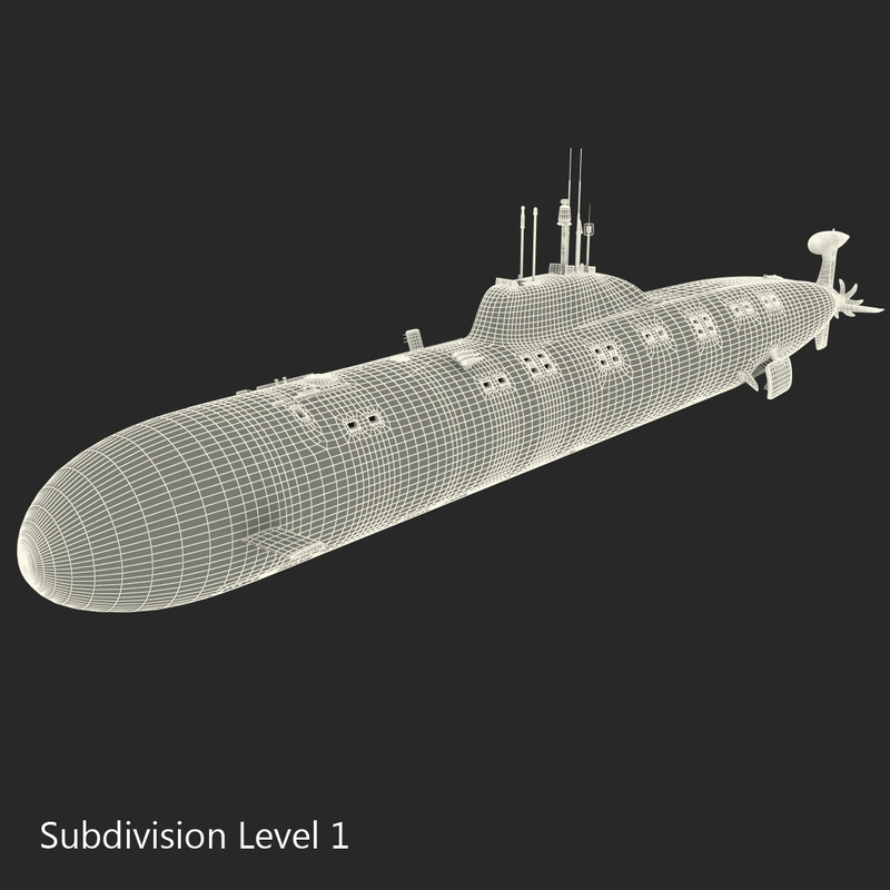 akula class submarine 3d model