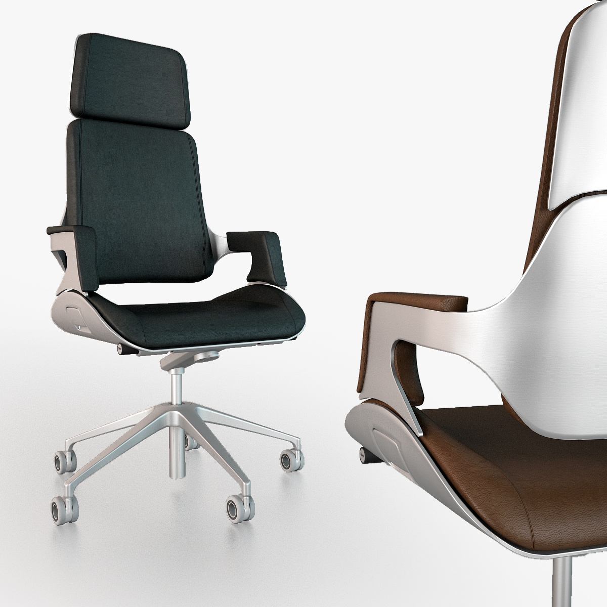office chairs interstuhl silver 3d model