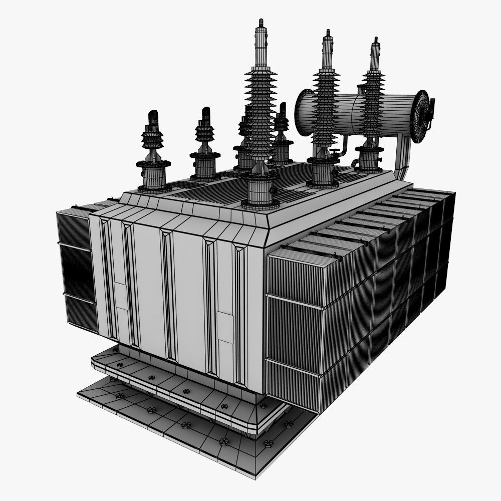 3d electric power transformator
