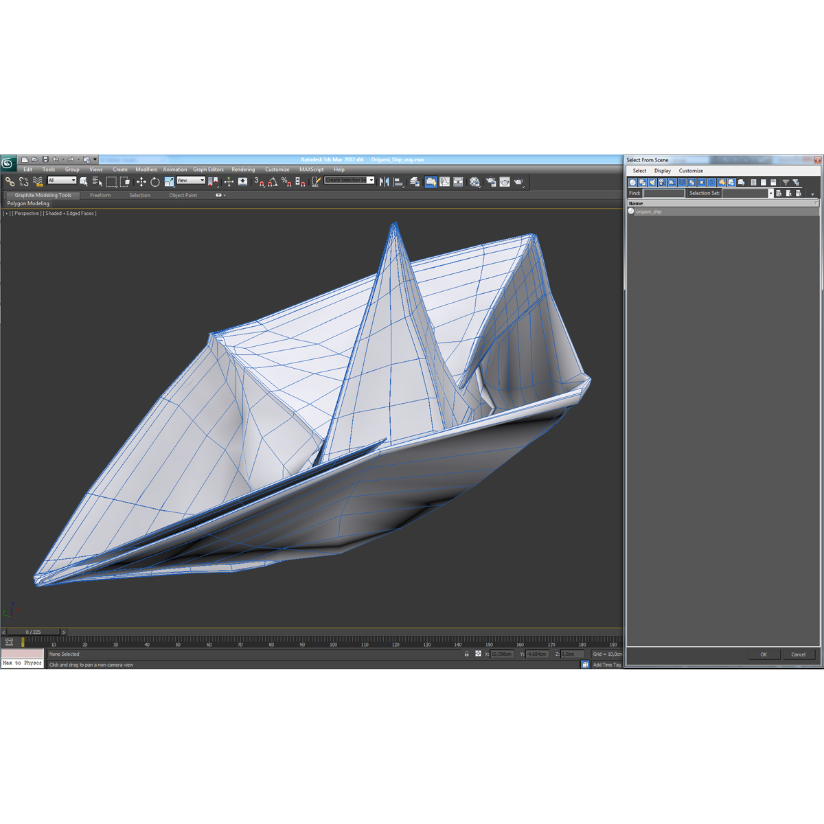 3d model origami ship