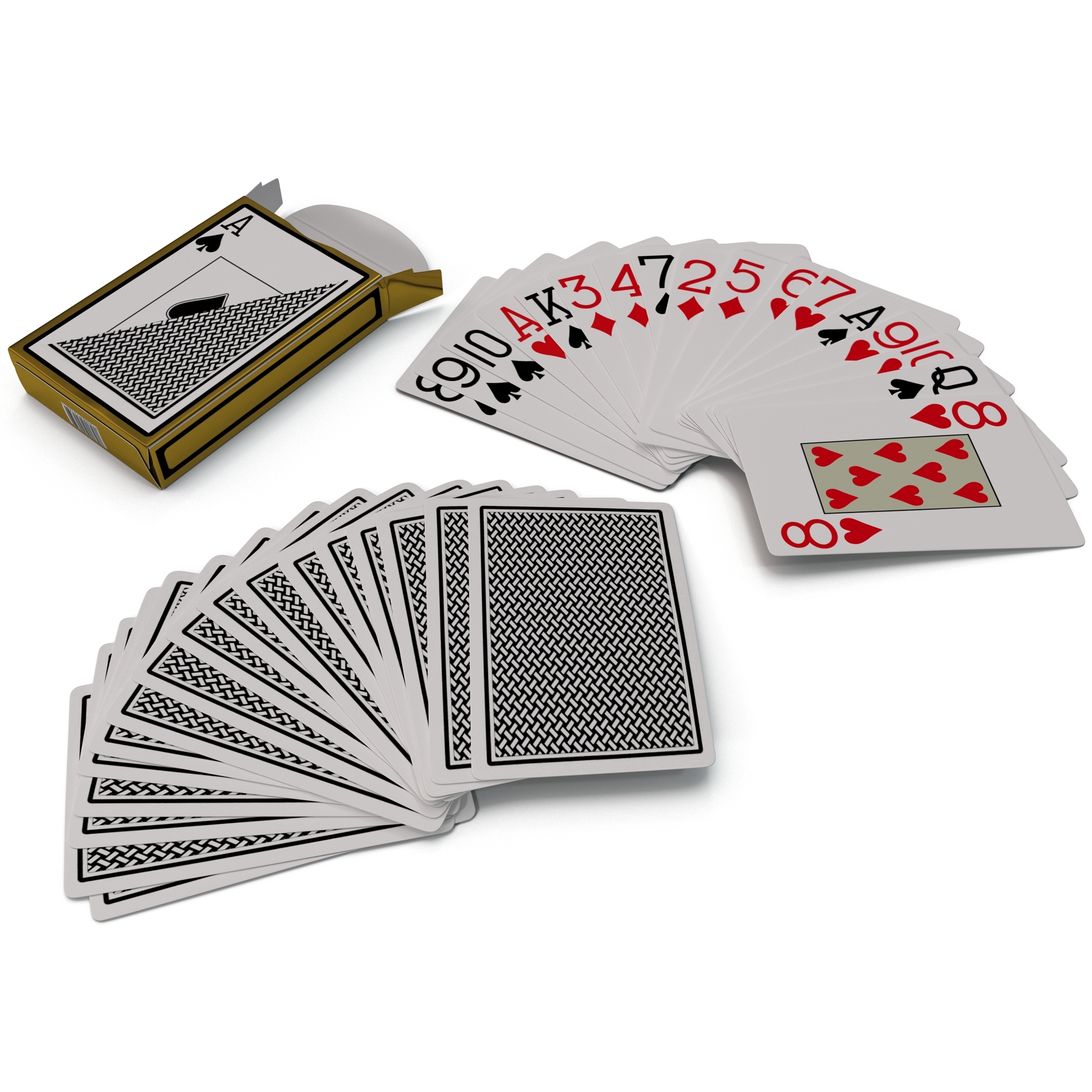 3d playing cards set model