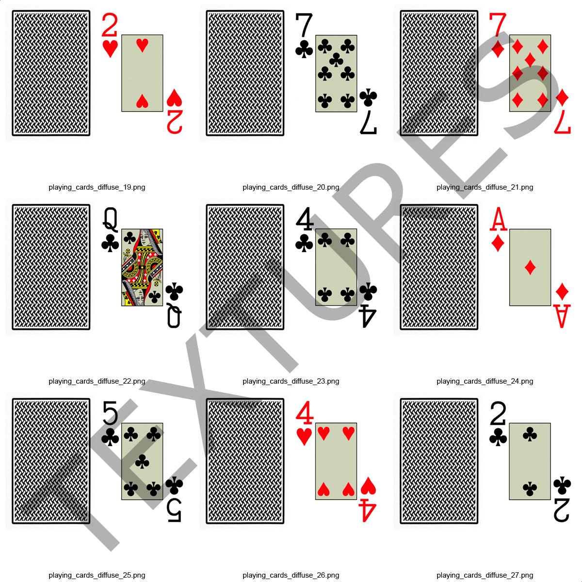 3d playing cards set model