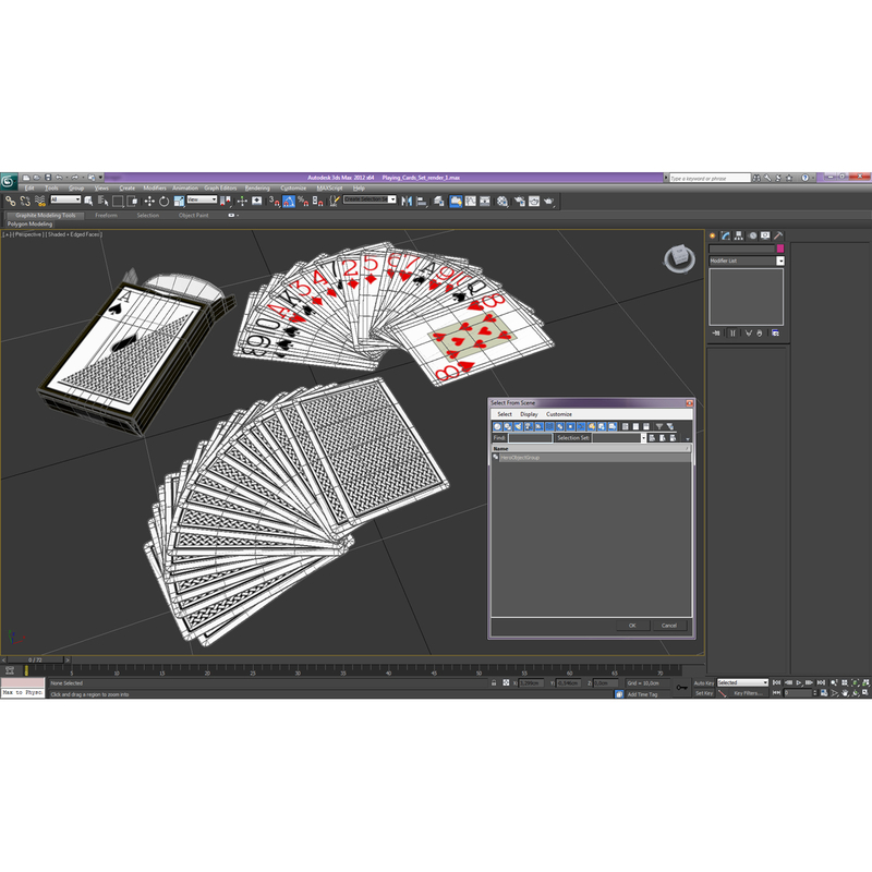 3d playing cards set model