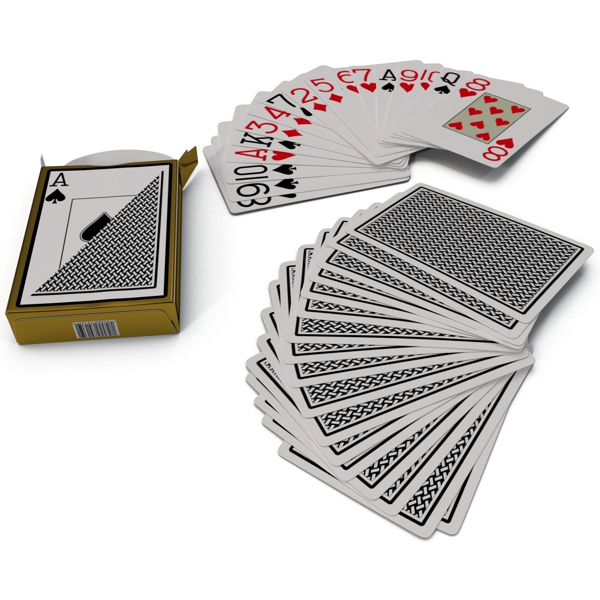 3d playing cards set model