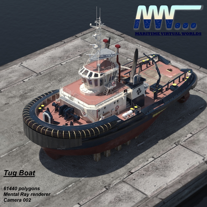 3d model tug boat