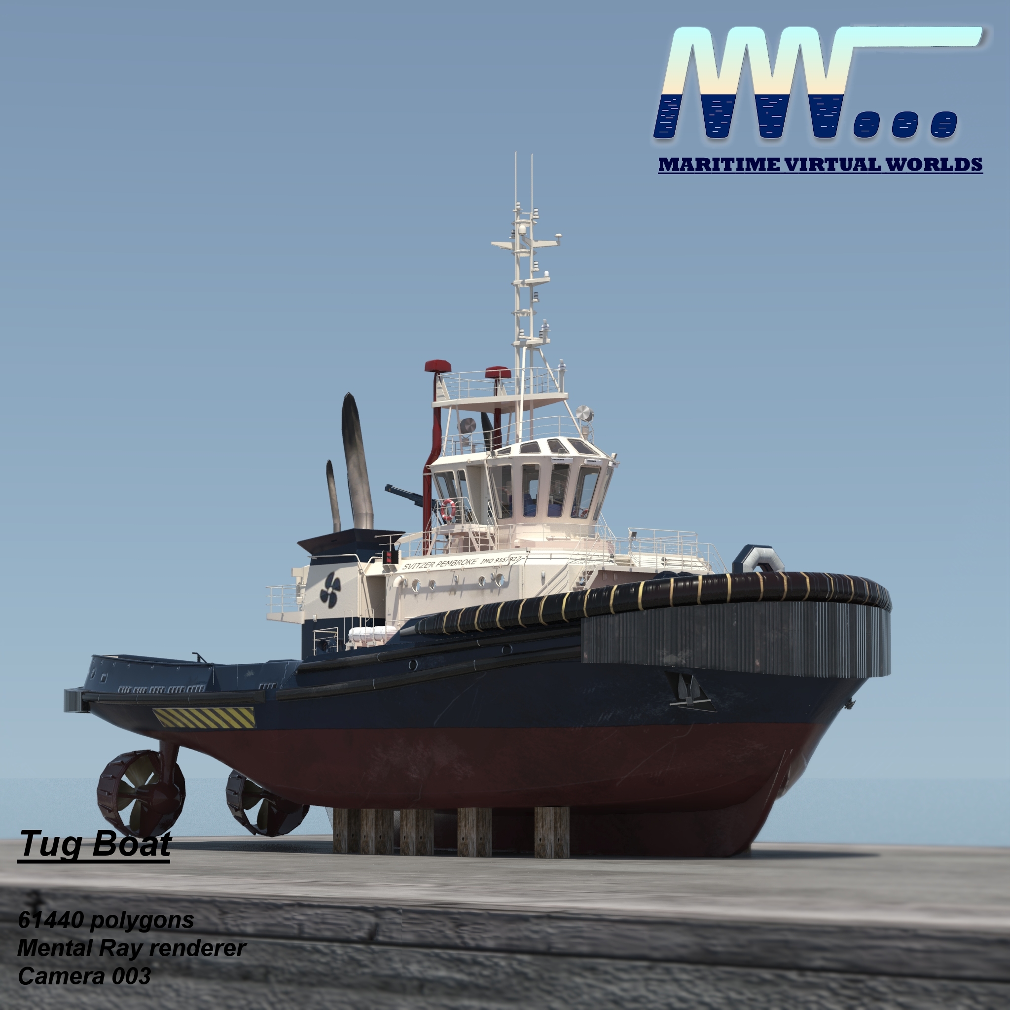 3d model tug boat