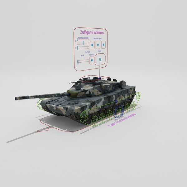 zulfiqar iranian main battle tank 3d max