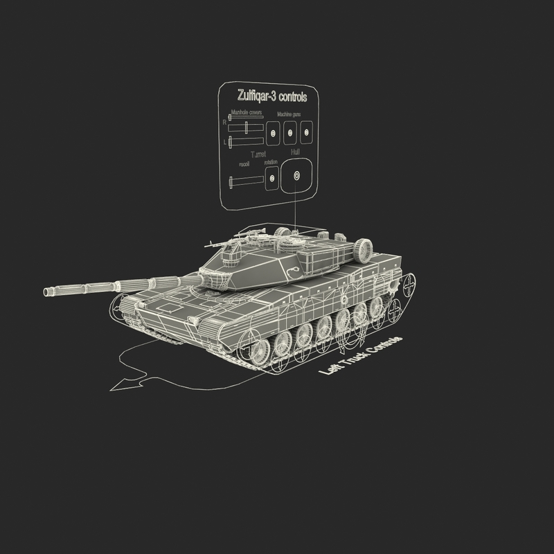 zulfiqar iranian main battle tank 3d max
