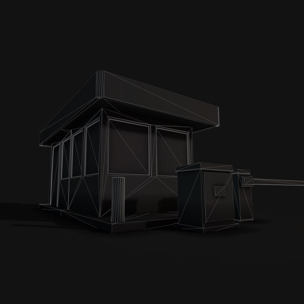 3d model security booth