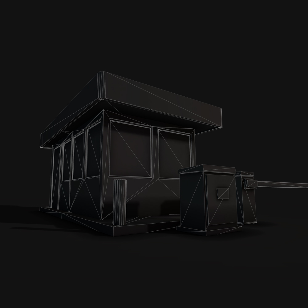 3d model security booth