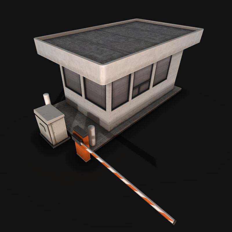 3d model security booth