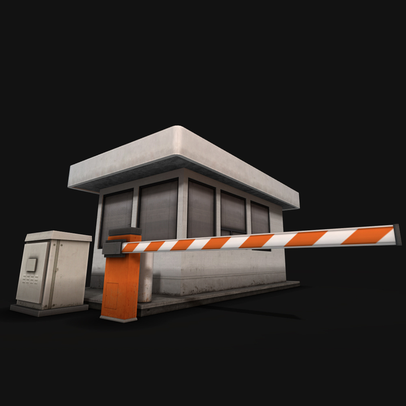 3d model security booth