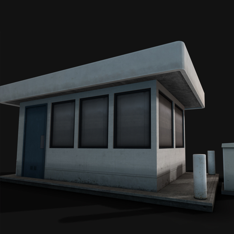 3d model security booth