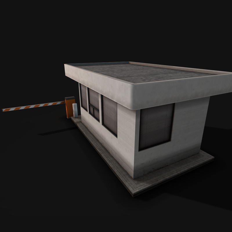 3d model security booth