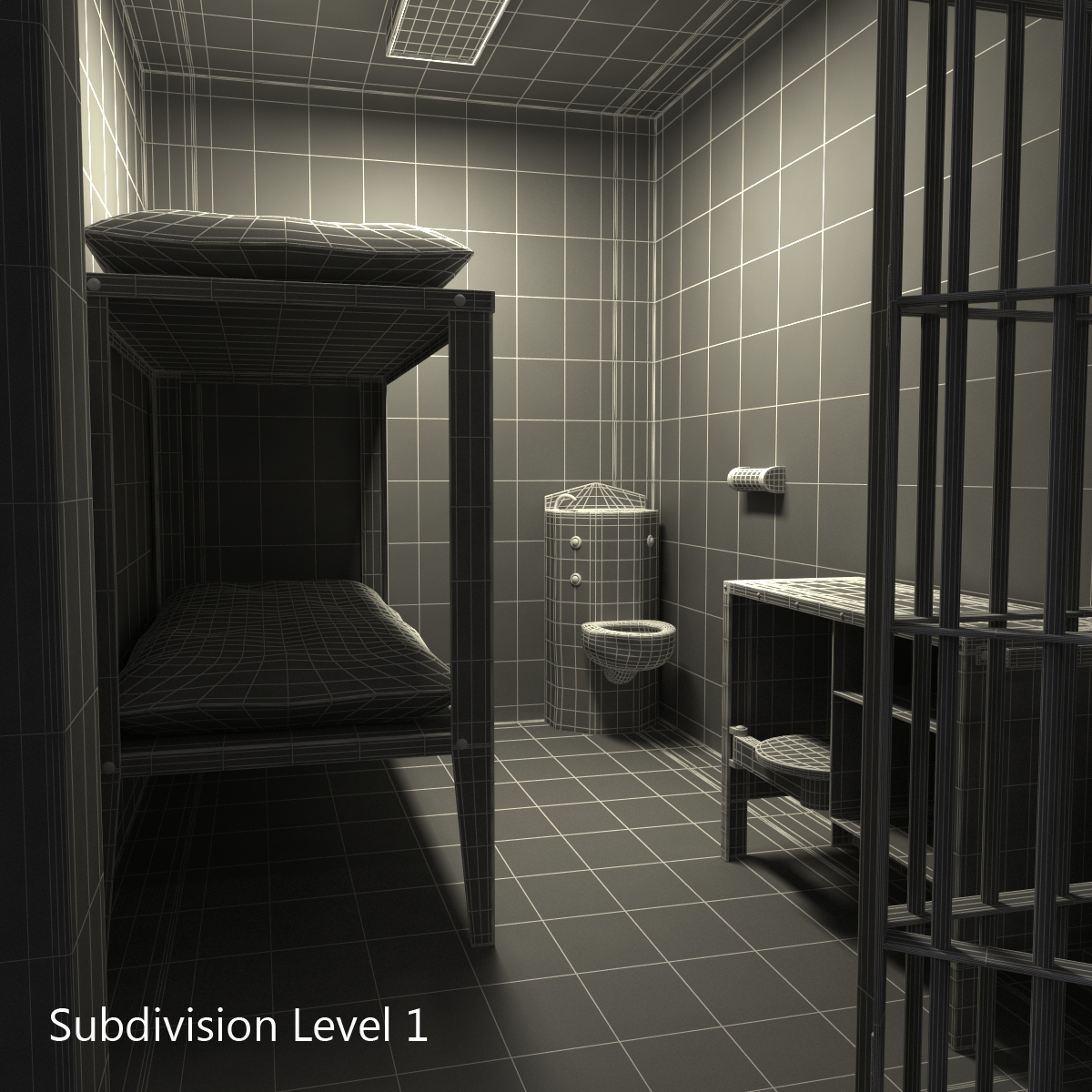 jail cell 3d c4d