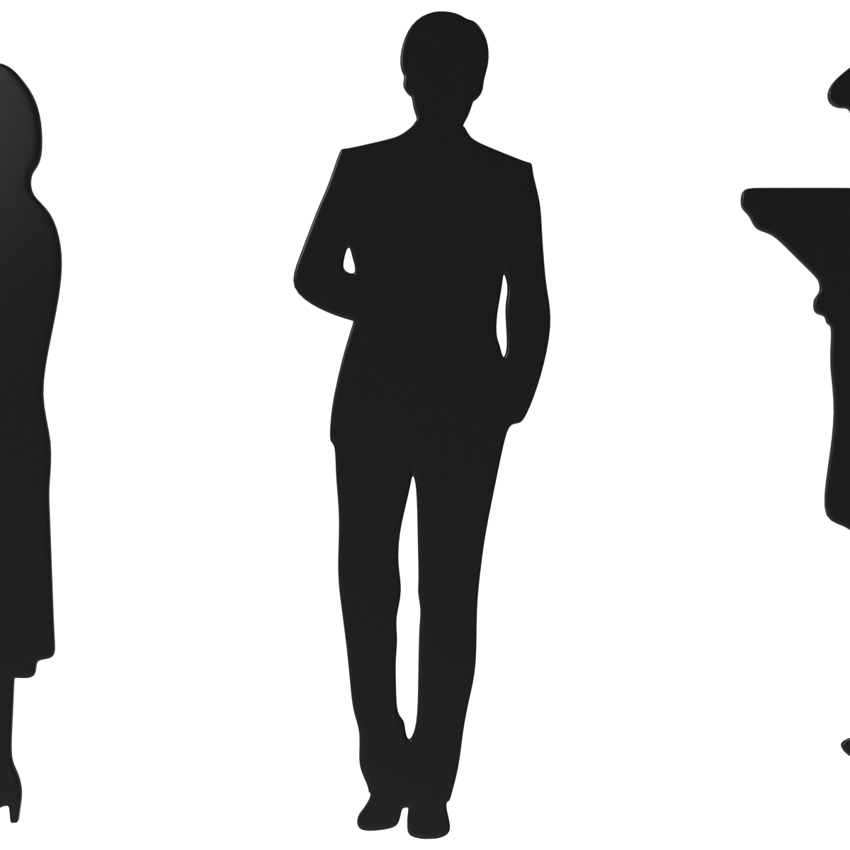 3d people silhouettes