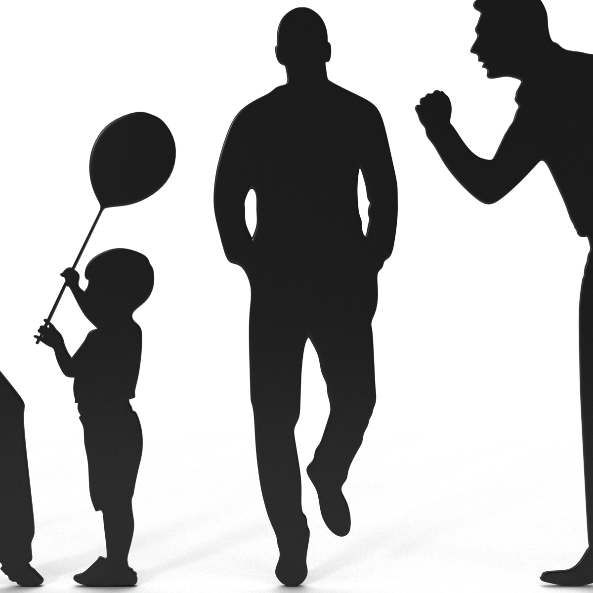 3d people silhouettes