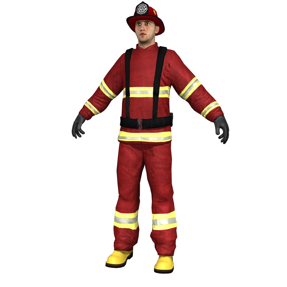 fireman ready 3d model