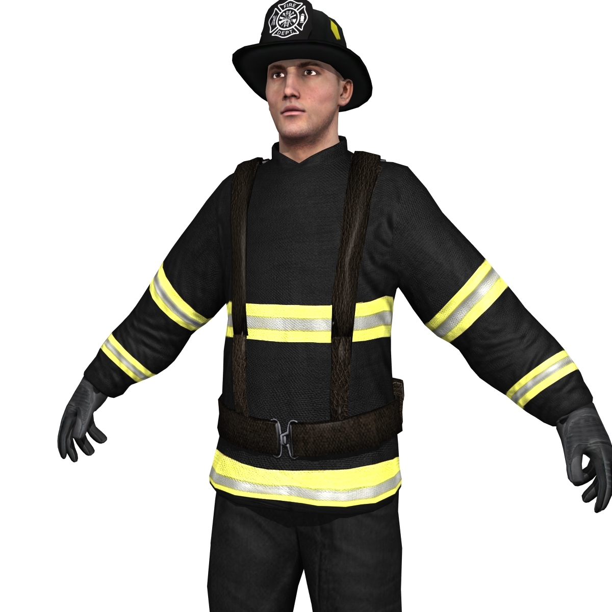 fireman ready 3d model