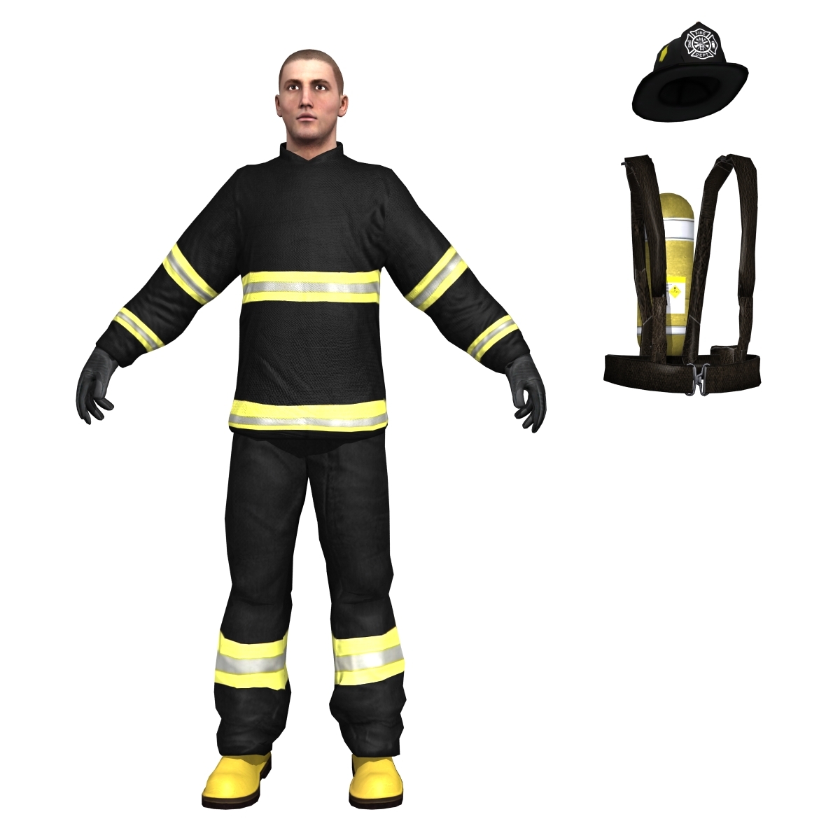 fireman ready 3d model